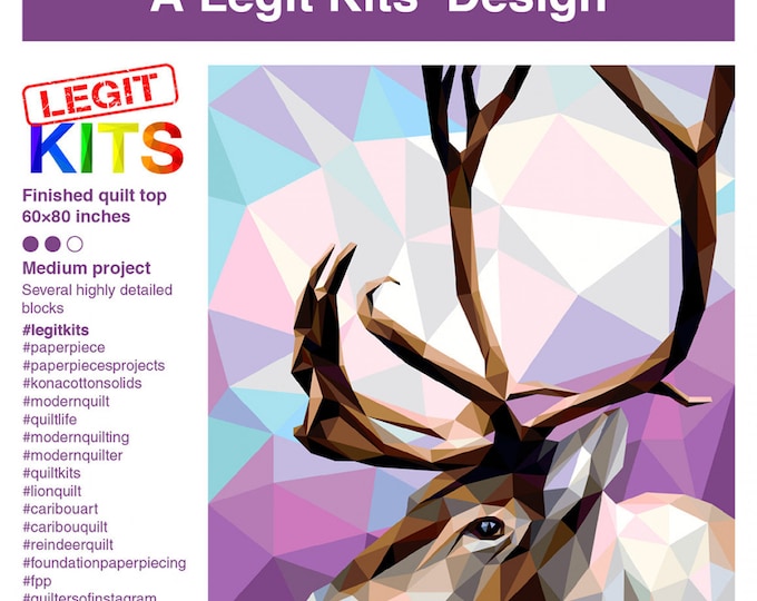 Legit Caribou Quilt Kit Pattern Foundation Paper Piecing 60 X 80 ...