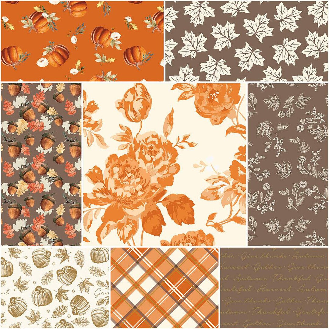 Riley Blake Shades of Autumn Fabric Cream 1 Yard Bundle - Etsy