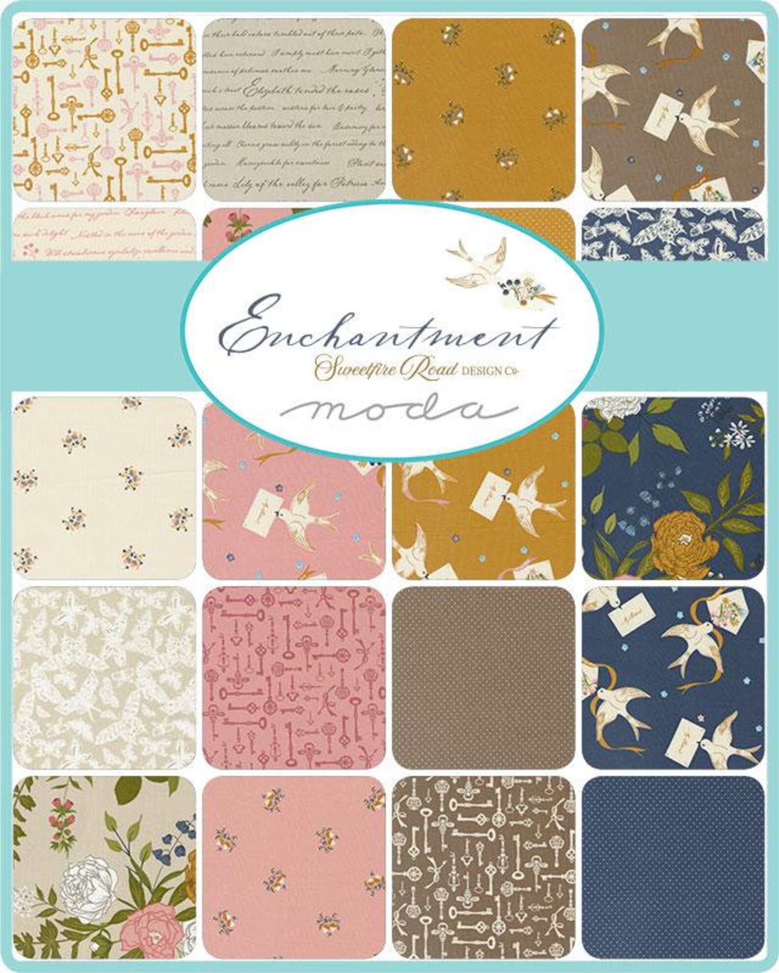 Enchantment Fat Quarter Bundle, 30pc, Sweetfire Road for Moda Fabrics ...