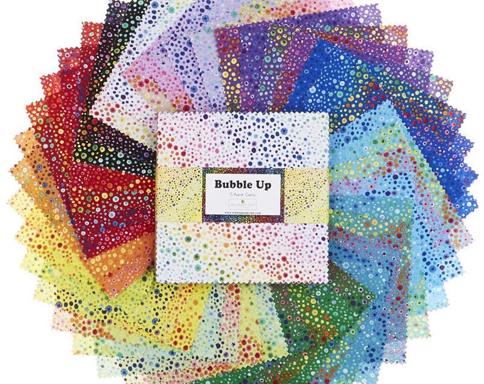 Bubble up 5" Charm Pack Squares by Wilmington Textiles, Precut Quilting ...