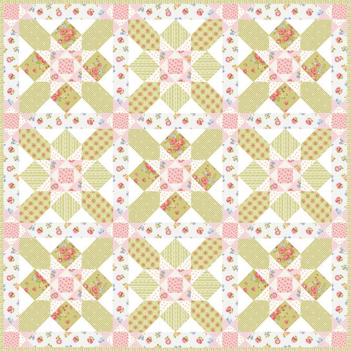 Moda Memory Lane Quilt Kit, Brenda Riddle Fabric, KIT18780 ( KIT BIN 6 ...