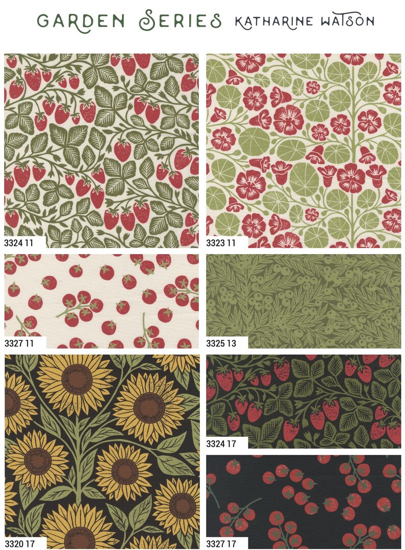 Moda Garden Series Fat Quarter Bundle, 17pc, Katharine Watson House ...