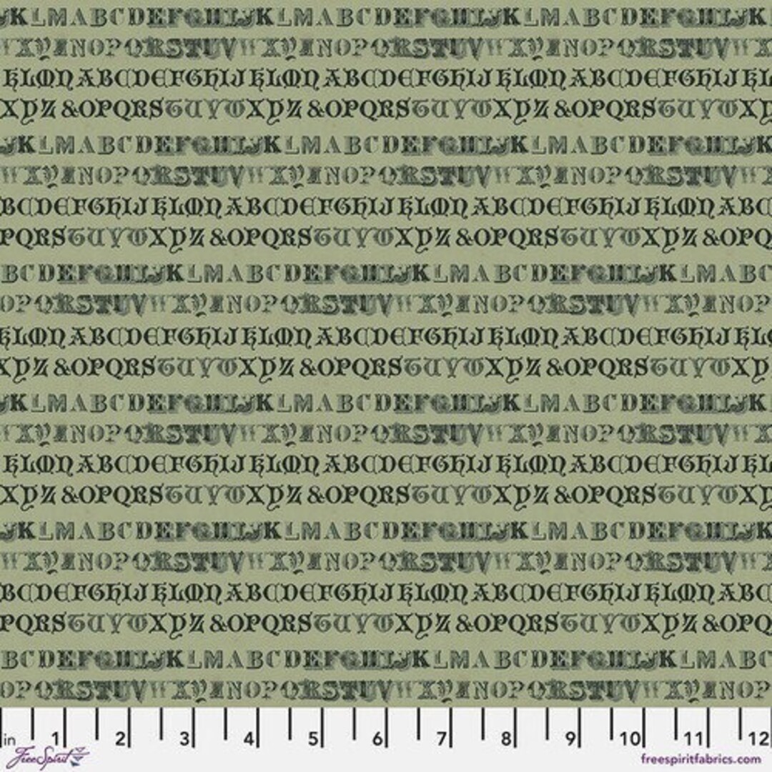 Tim Holtz Palette Typography PWTH264 Green, Free Spirit Fabric, Vintage ...