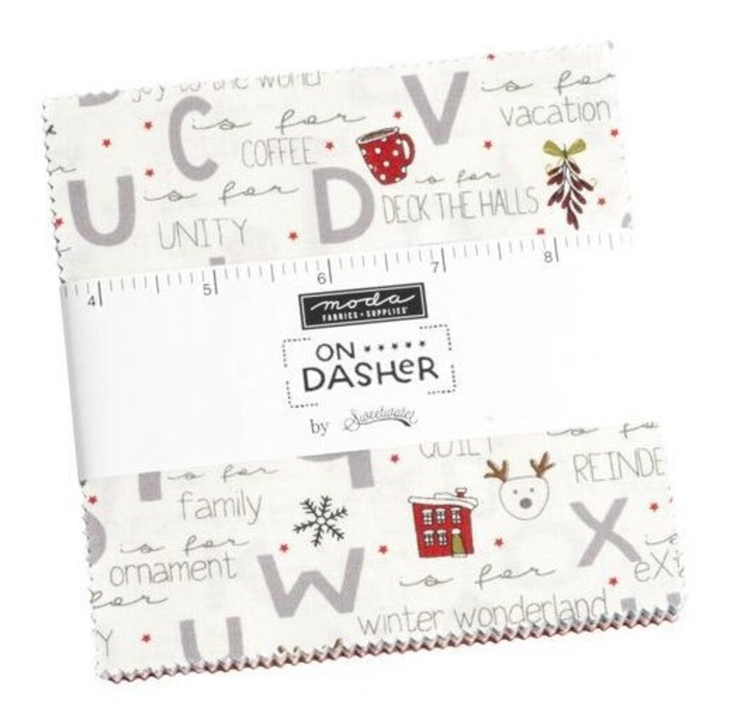 Moda on Dasher Fabric Charm Pack 5 Squares, Sweetwater, Christmas ...