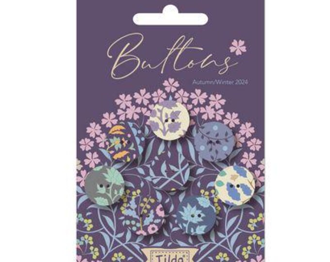 Tilda Sanctuary Buttons, Fabric Covered Buttons, 8 Buttons, Tilda ...