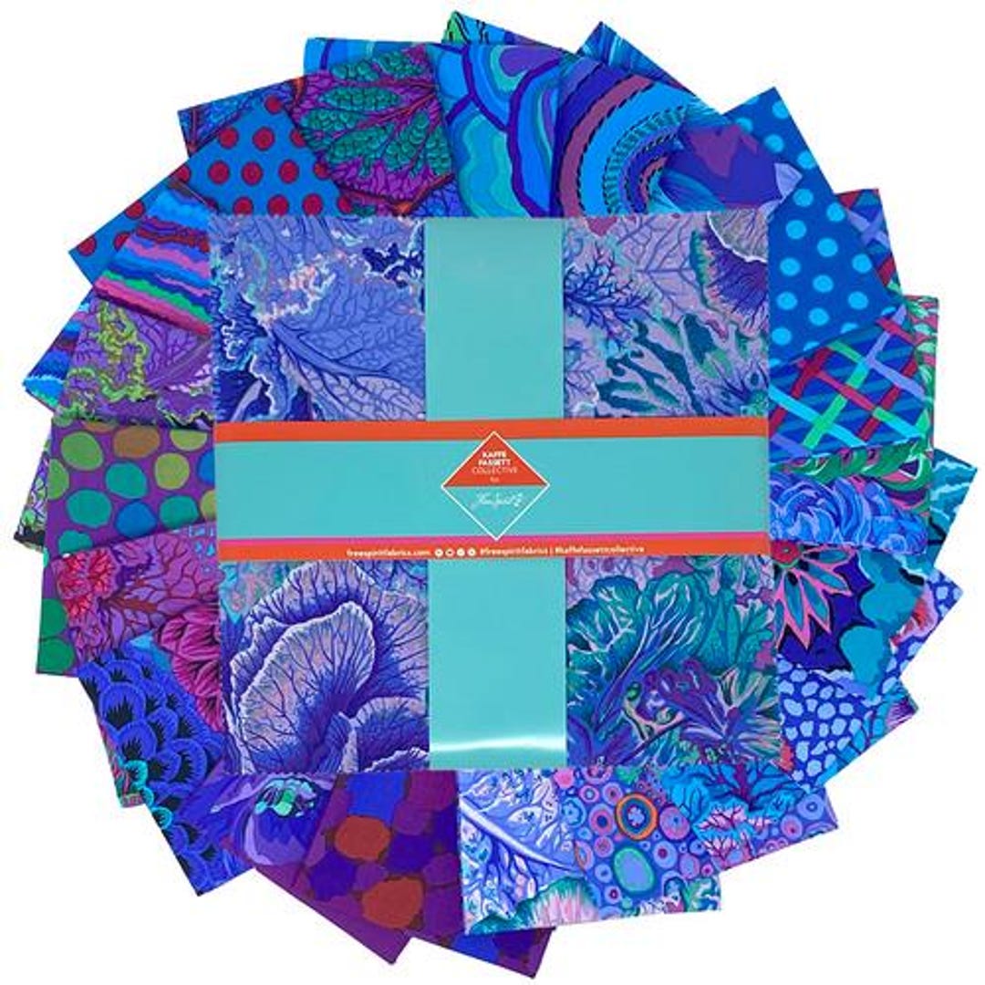 Kaffe Fassett Classics Plus Royal 10" Charm Pack, Layer Cake, Free ...
