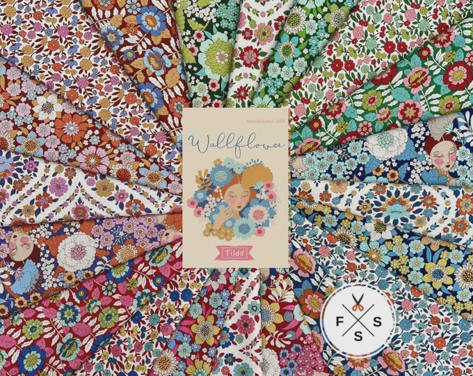 Tilda Wallflower Charm Pack, 5"x 5" Fabric Squares, 40pc, Floral ...