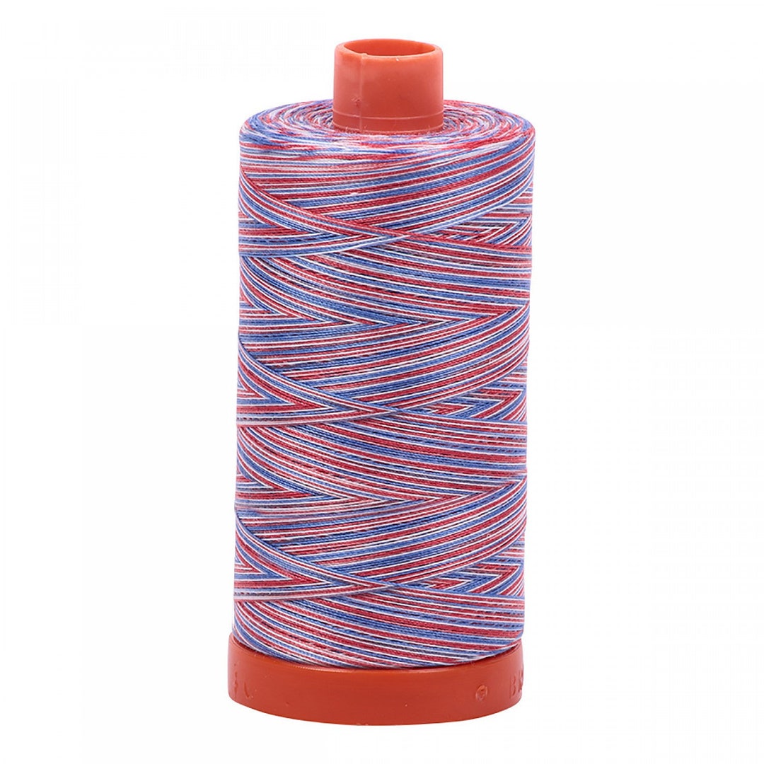 Mako Cotton Embroidery Thread 50wt 1422yds Variegated Red/white/blue ...