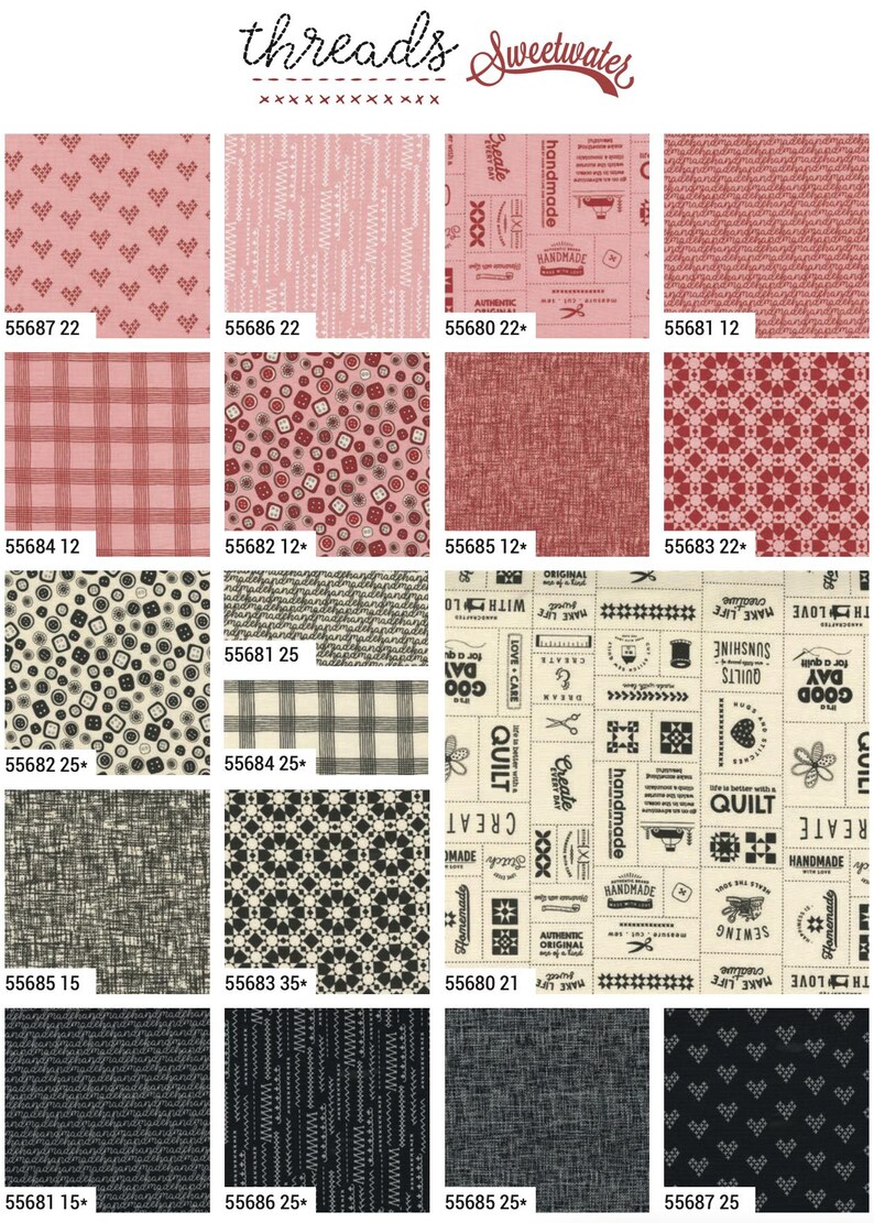 Moda Threads 10" Layer Cake, Sweetwater Fabric, Hearts Patchwork ...