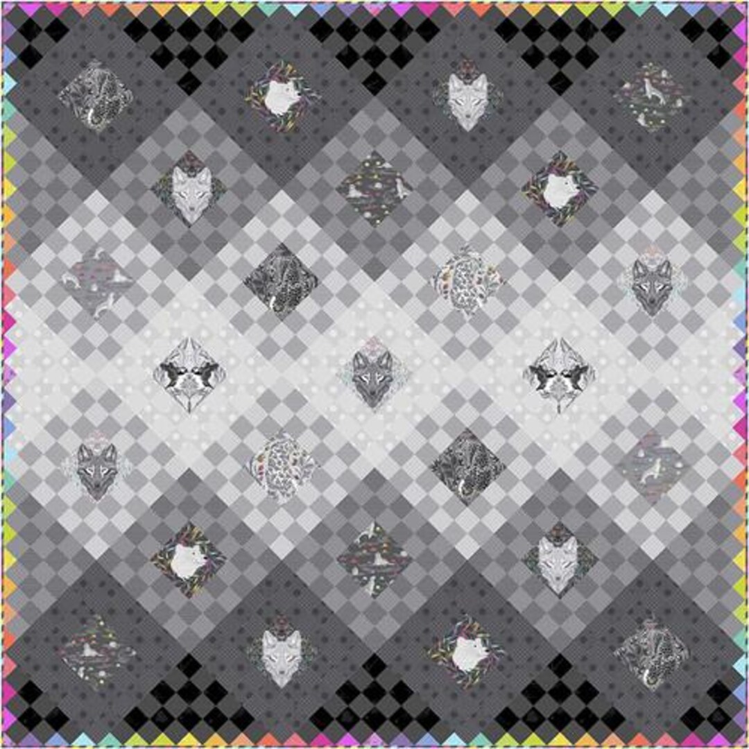 PRE-ORDER Tula Pink Fade to Gray Quilt Kit Featuring Graywork Fabrics ...