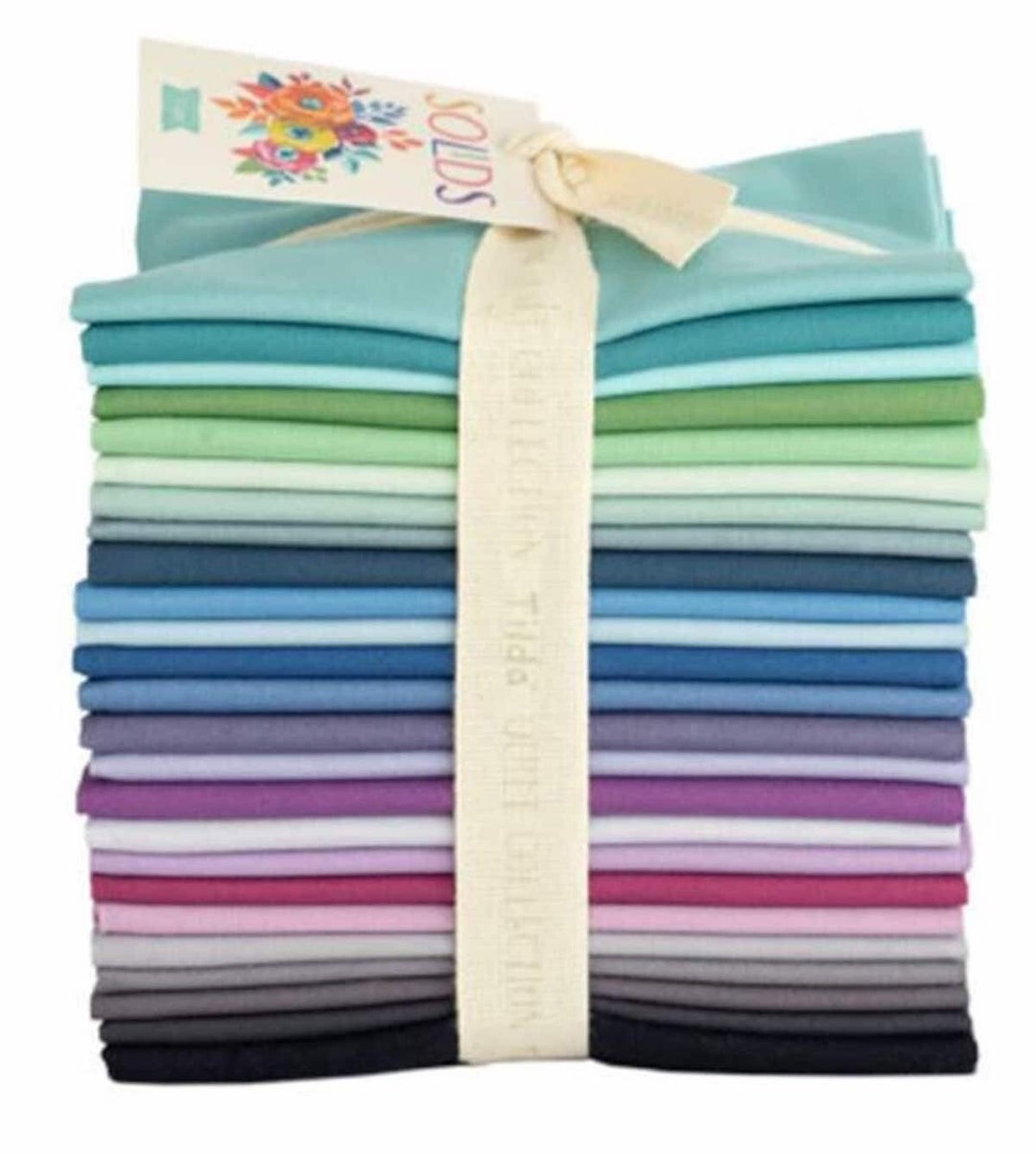 Tilda Solids Cool Fat Quarter Bundle Fabric, 25pc, Quilting Cotton ...
