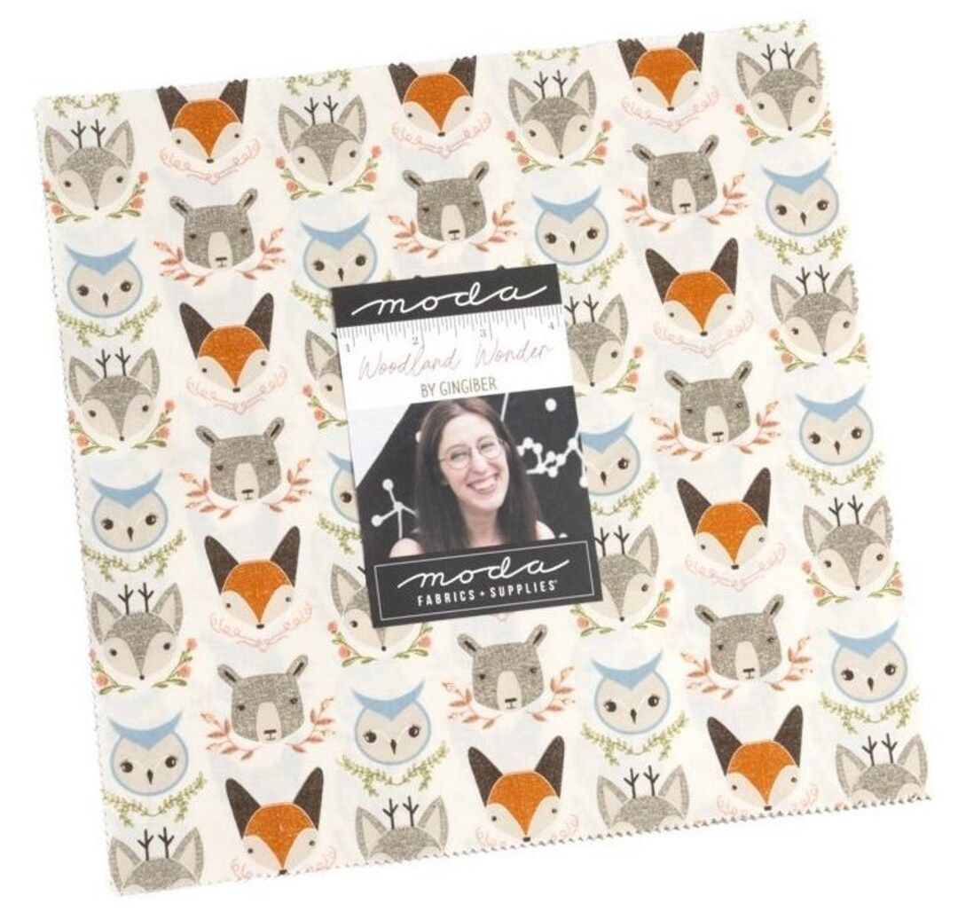 Woodland Wonder Layer Cake, 10" Fabric Squares, Gingiber for Moda Fabric, Owl Fox Moon, 48390LC ...