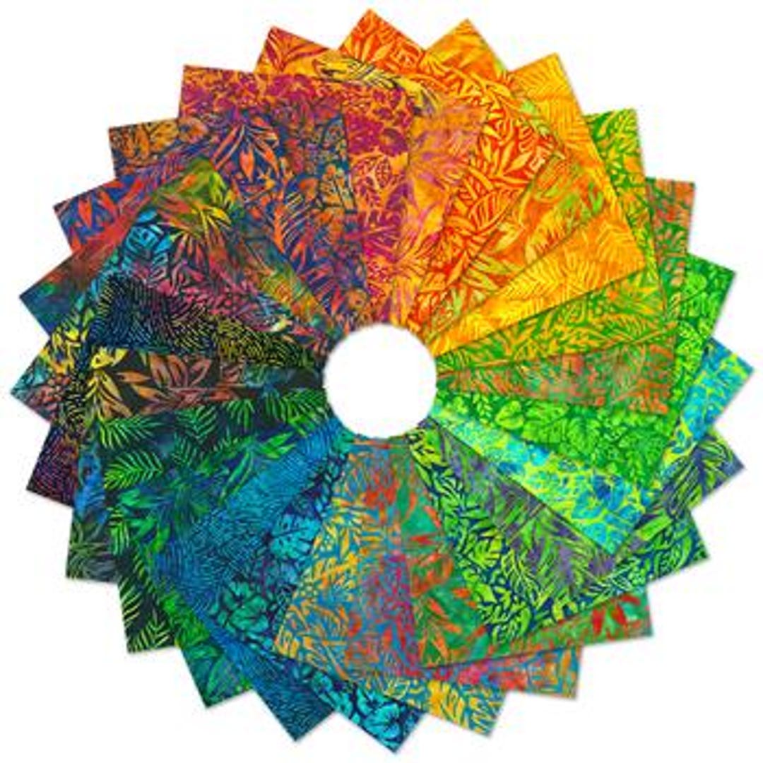 Robert Kaufman Aloha Sunset Batiks Fat Quarter Bundle, 24pc, Bright ...