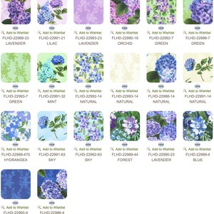 PRE-ORDER, Hydrangea Grace 10" Ten Squares, Robert Kaufman Fabric, Purple Florals, Layer Cake ...