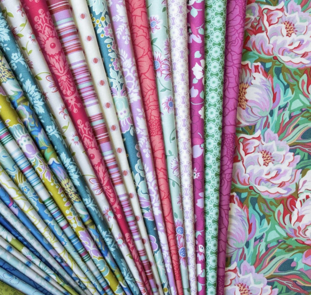 Heather Bailey Full Bloom Half Yard Bundle, 28pc, Figo Fabrics, Floral ...