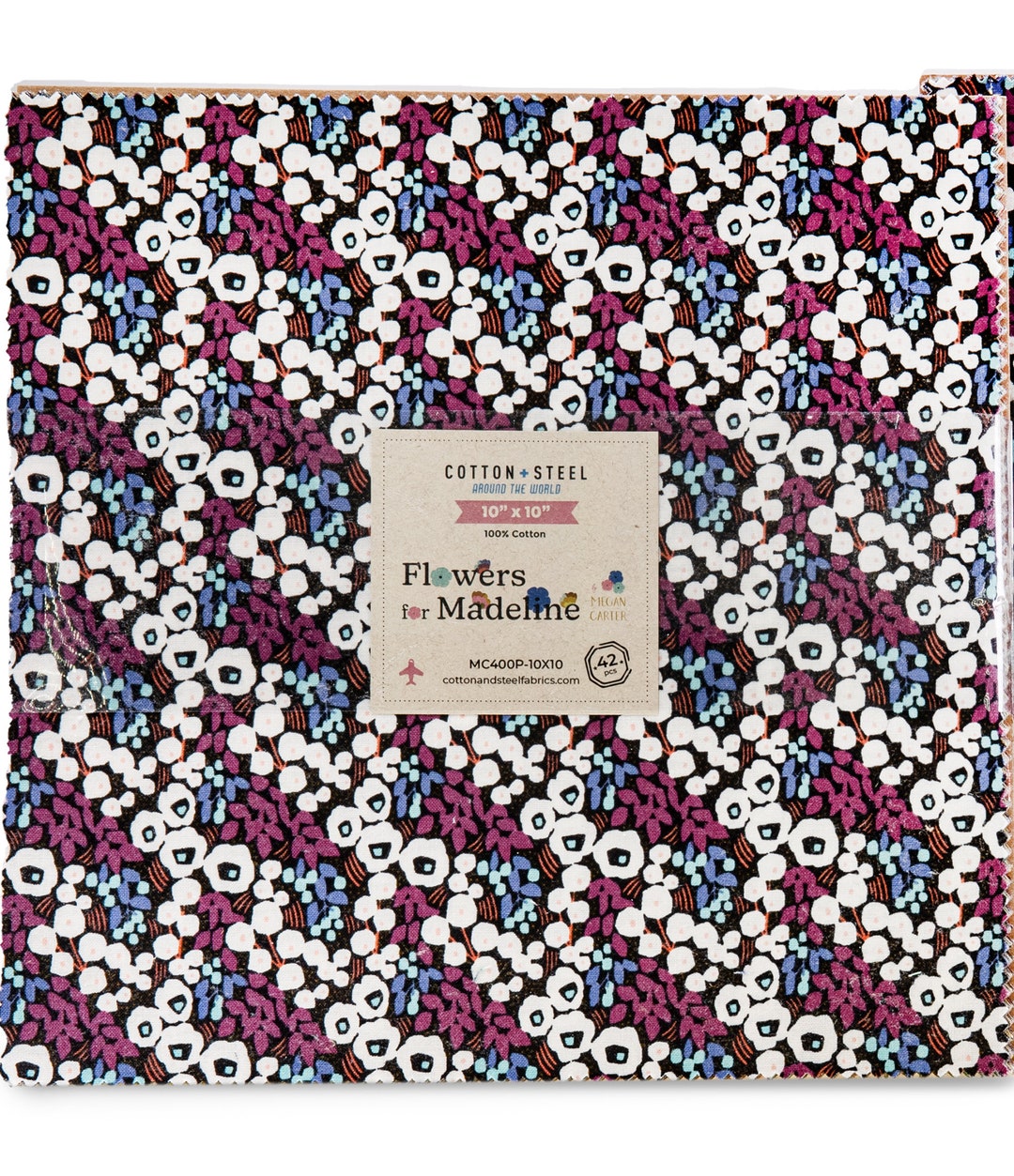 Megan Carter Flowers for Madeline Fabric, 10" Squares, Cotton + Steel ...