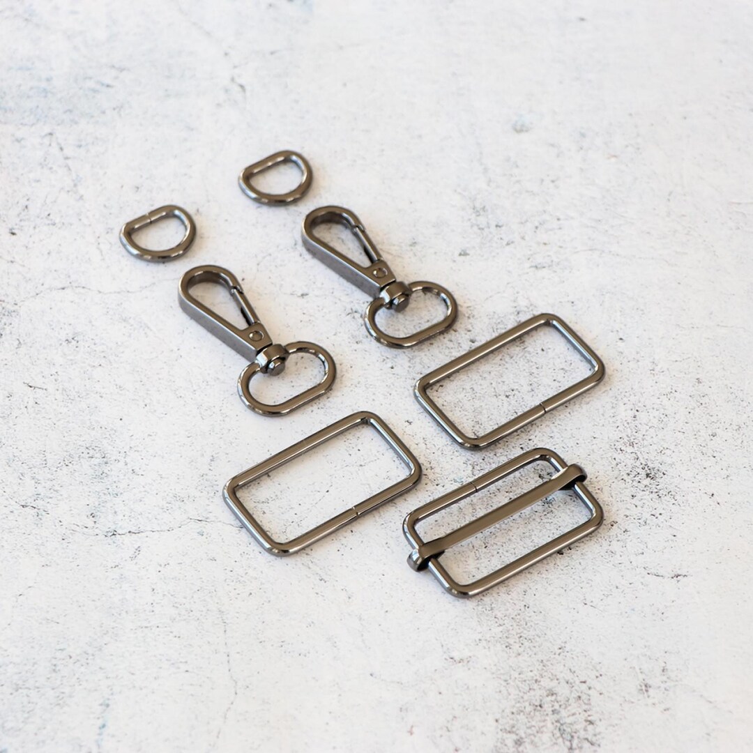1-1/2" Wide Webbing Strap Hardware Kit Gunmetal by Sallie Tomato, Purse ...