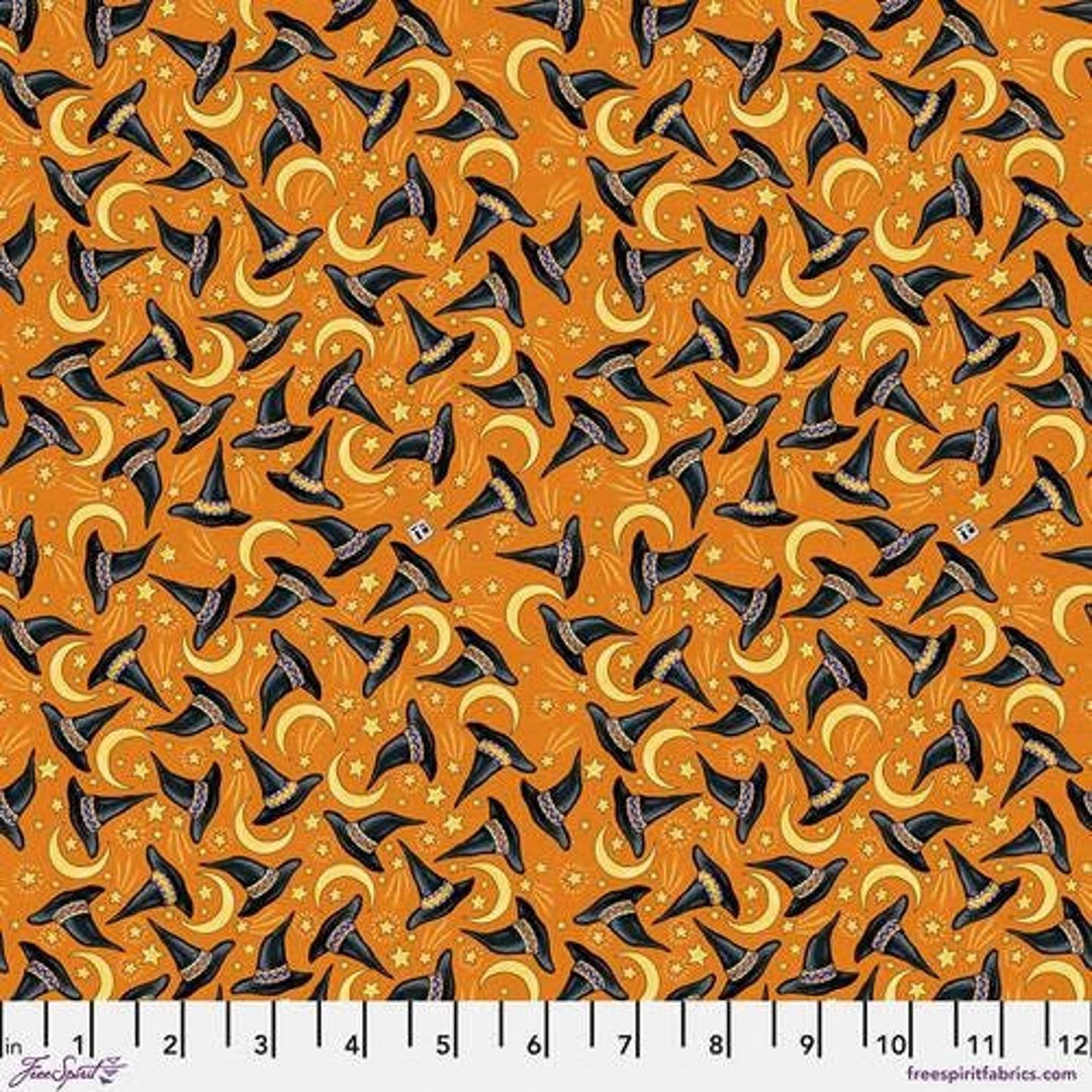 Spooky Cute Halloween Hats and Moons Orange PWMY010, Mary Engelbreit ...