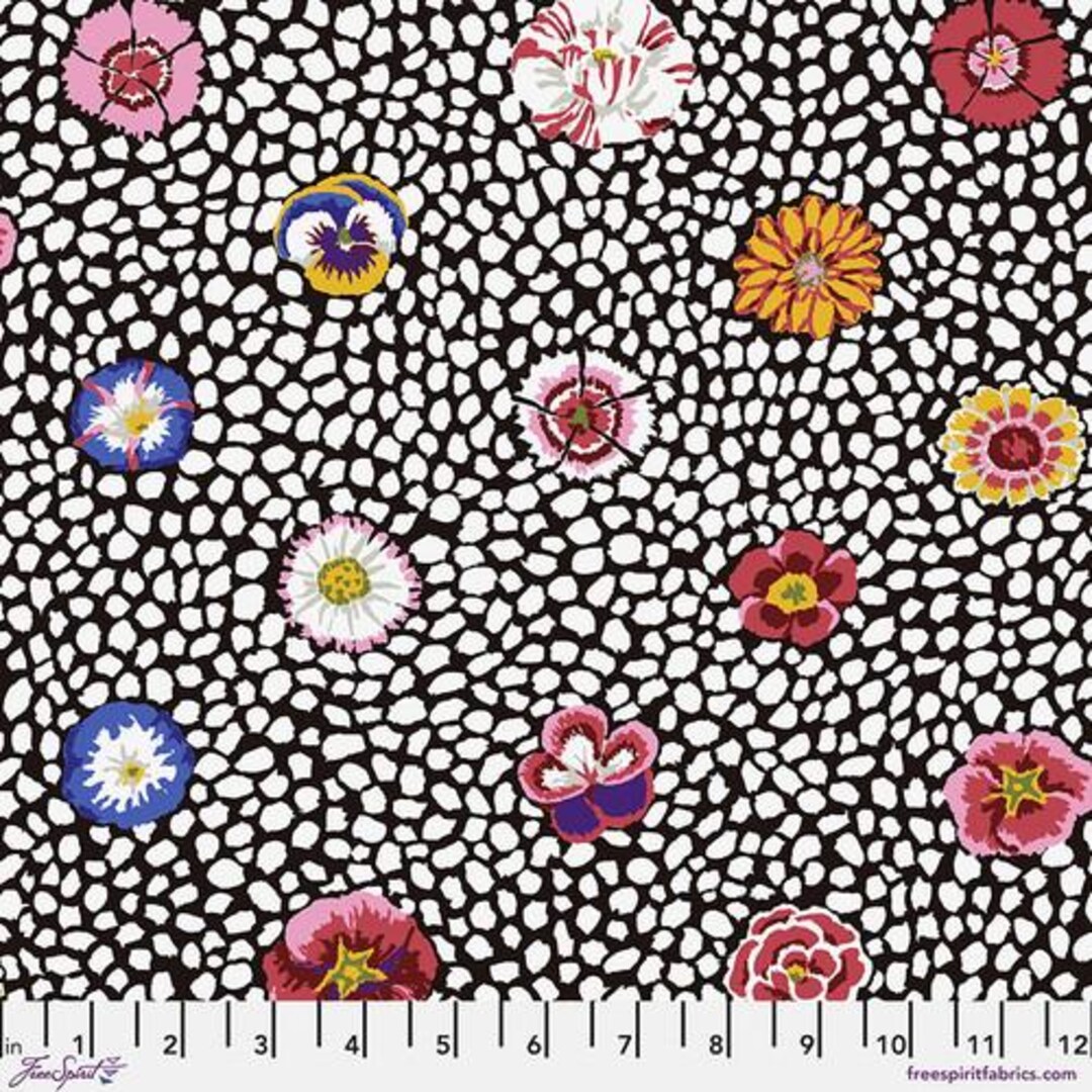 Kaffe Fassett Guinea Flower White GP59, Free Spirit Fabric, 100% Cotton ...