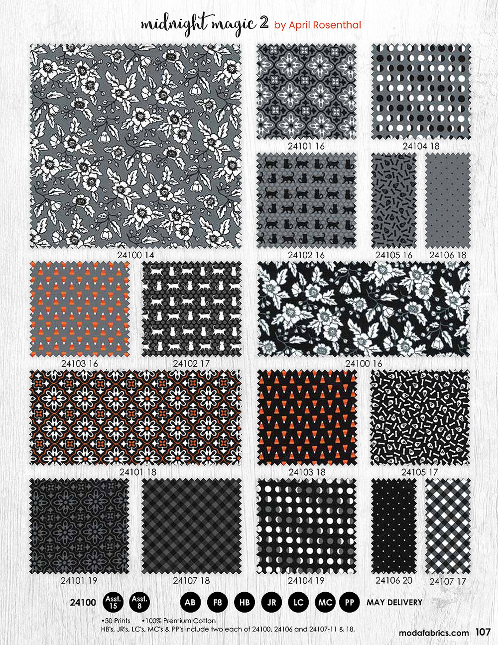 Moda Midnight Magic 2 Jelly Roll Halloween Fabric April - Etsy