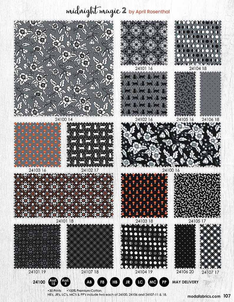 Moda Midnight Magic 2 Jelly Roll Halloween Fabric April - Etsy