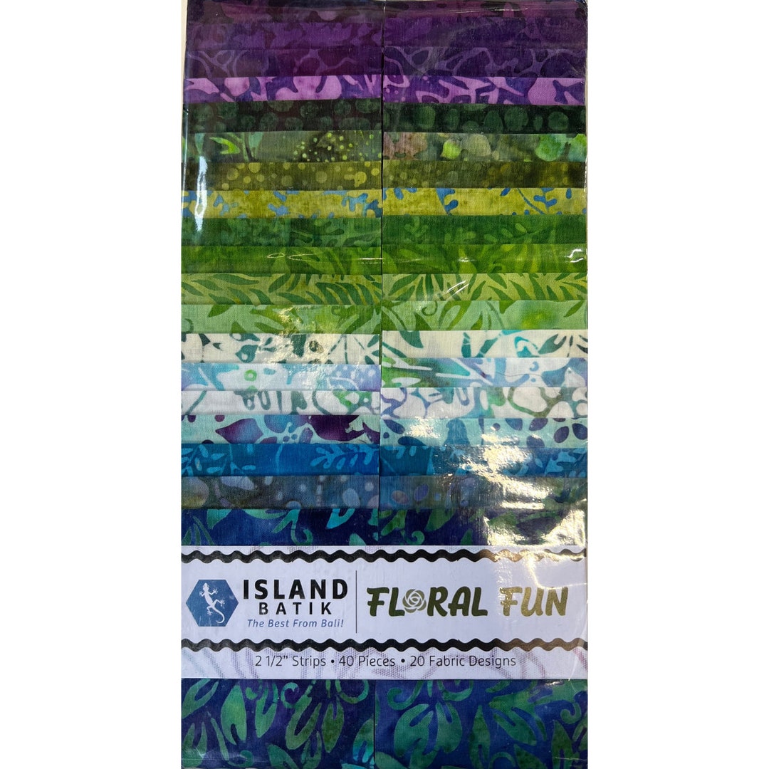 Floral Fun Batik Strip Pack by Kathy Engle, 40 Strips Jelly Roll Like 2 ...