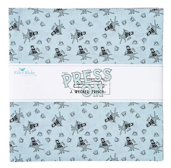 J Wecker Frisch Press On Fabric 10 Stacker Riley Blake Fabric Vintage Sewing Irons Squares 10 15250 42 B03