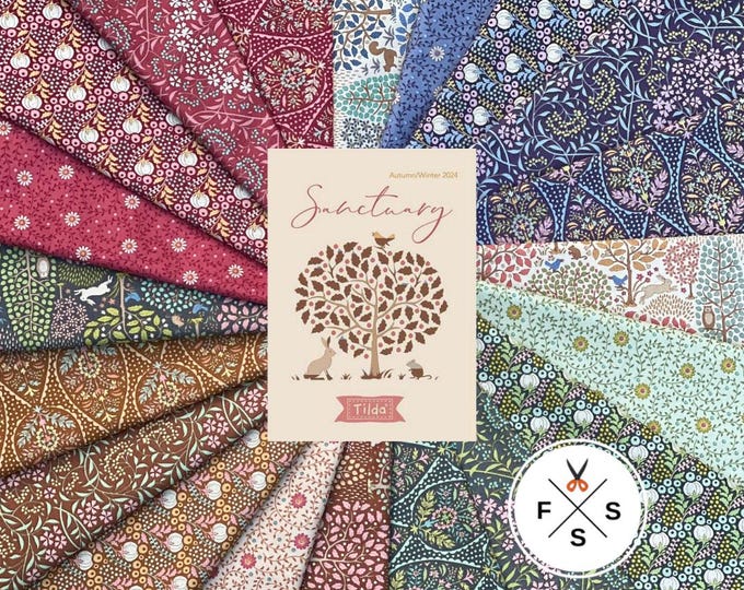 Tilda Sanctuary Fat Quarter Bundle 20pc., Tone Finnanger Fabric ...