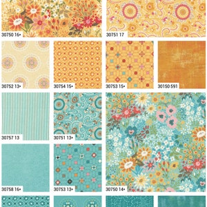 PRE-ORDER, Sunday Brunch Fat Quarter Bundle, 34pc, Basicgrey for Moda Fabric, Floral Flowers ...