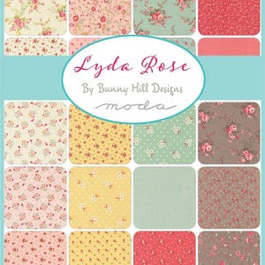 PRE-ORDER, Moda Lyda Rose Charm Pack, 5" Fabric Squares, Bunny Hill ...