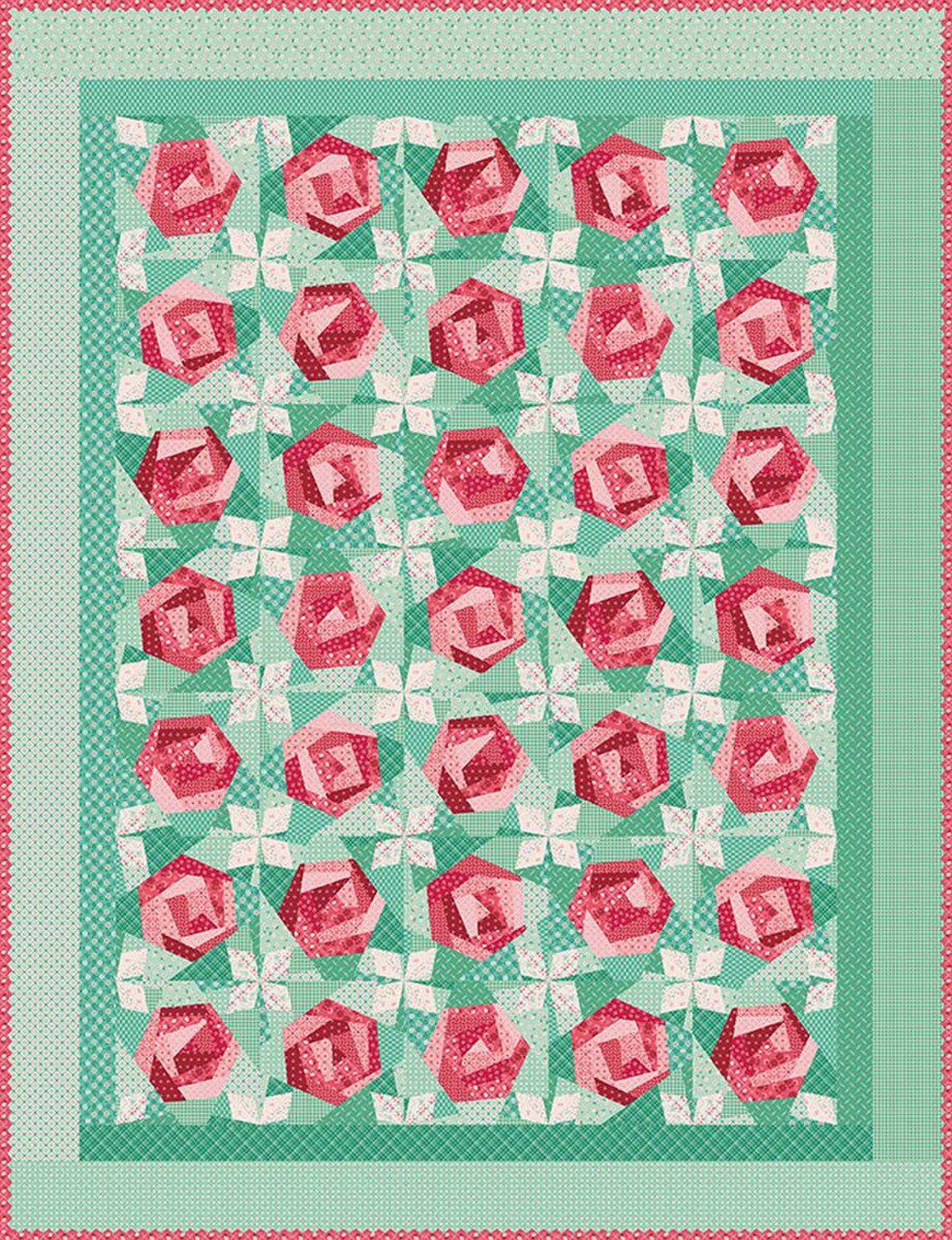It's Sew Emma 10" Paper Roses Quilt Block Foundation Paper, Riley Blake ...