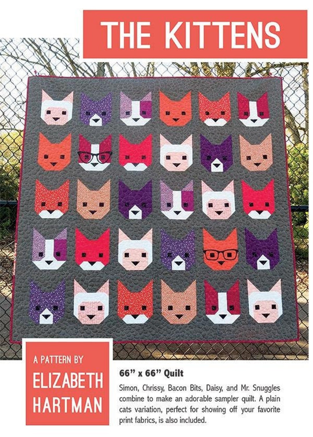The Kittens Quilt Pattern by Elizabeth Hartman, EH 019 - Etsy