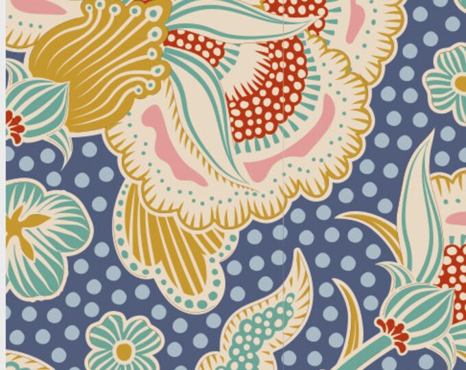 Fabric Remnant 25" X 44" Tilda Hometown Fabric Eden Blue TIL100470-V11 ...