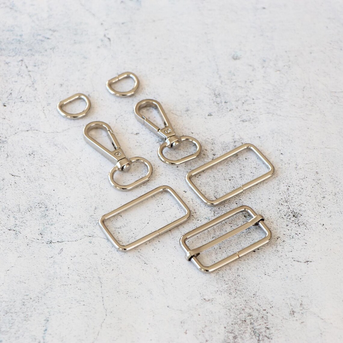 1-1/2" Wide Webbing Strap Hardware Kit Nickel by Sallie Tomato, Purse ...
