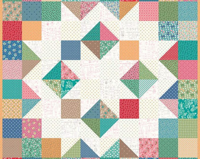 Lori Holt Friendship Star Table Topper Quilt Kit, Home Town Fabric ...