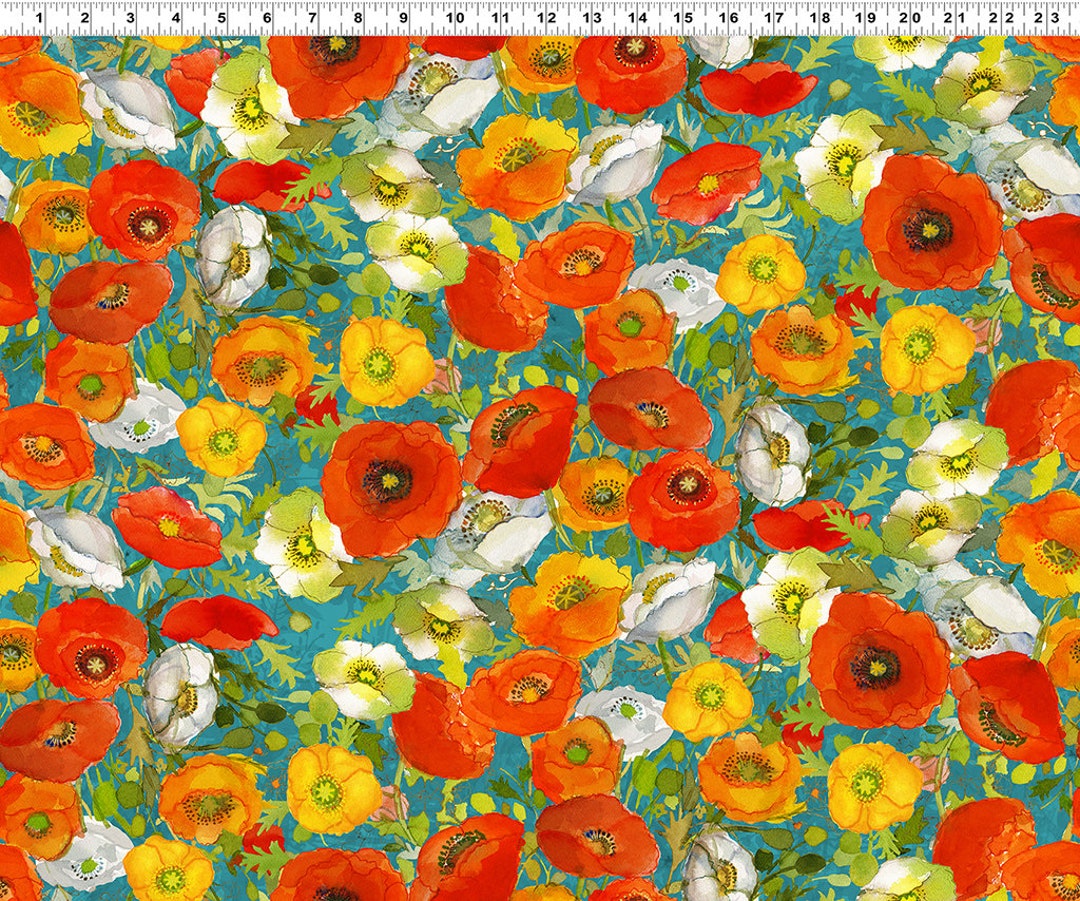 Sue Zipkin Poppy Dreams Digital Large Poppies Y3986-104, Clothworks ...