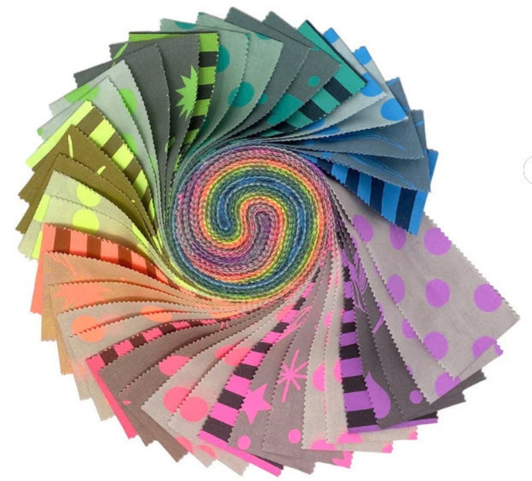 Tula Pink Neon True Colors Jelly Roll, Fabric Strips, Free Spirit ...