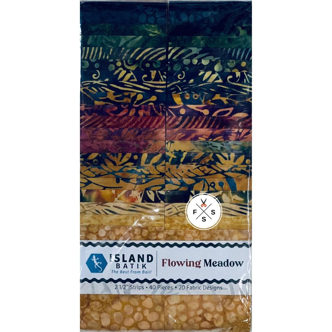 Flowing Meadow Batik Strip Pack by Kathy Engle 40 Strips Jelly Roll ...