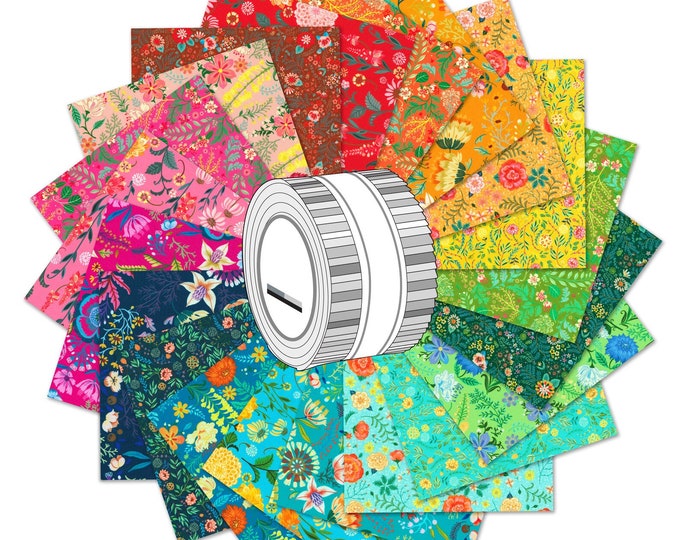 Faraway Florals Roll Up, 2.5" Fabric Strips, Jelly Roll, Pimlada ...