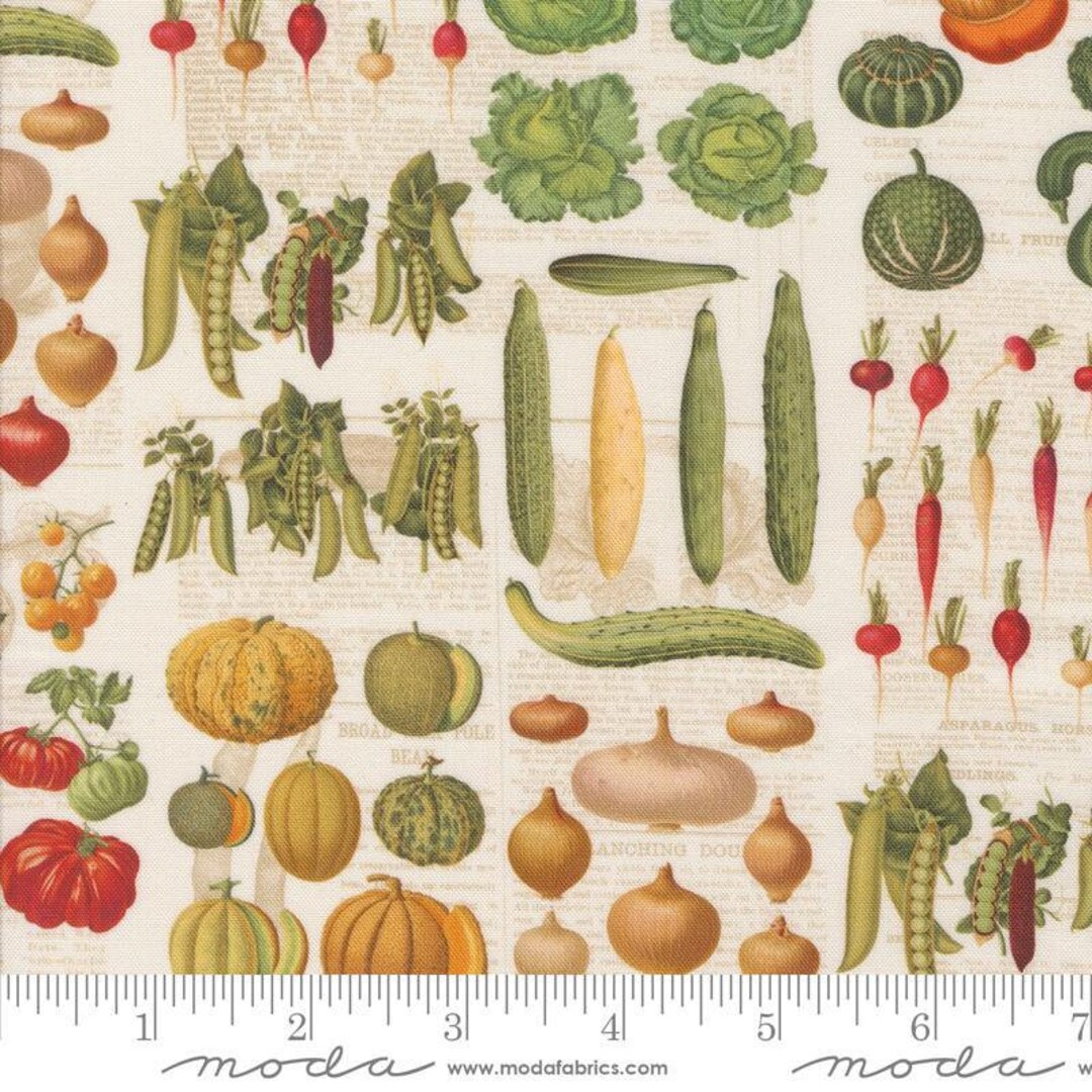 Cathe Holden Farm and Garden Veggies Milk 7472-11, Moda Fabric, Harvest ...