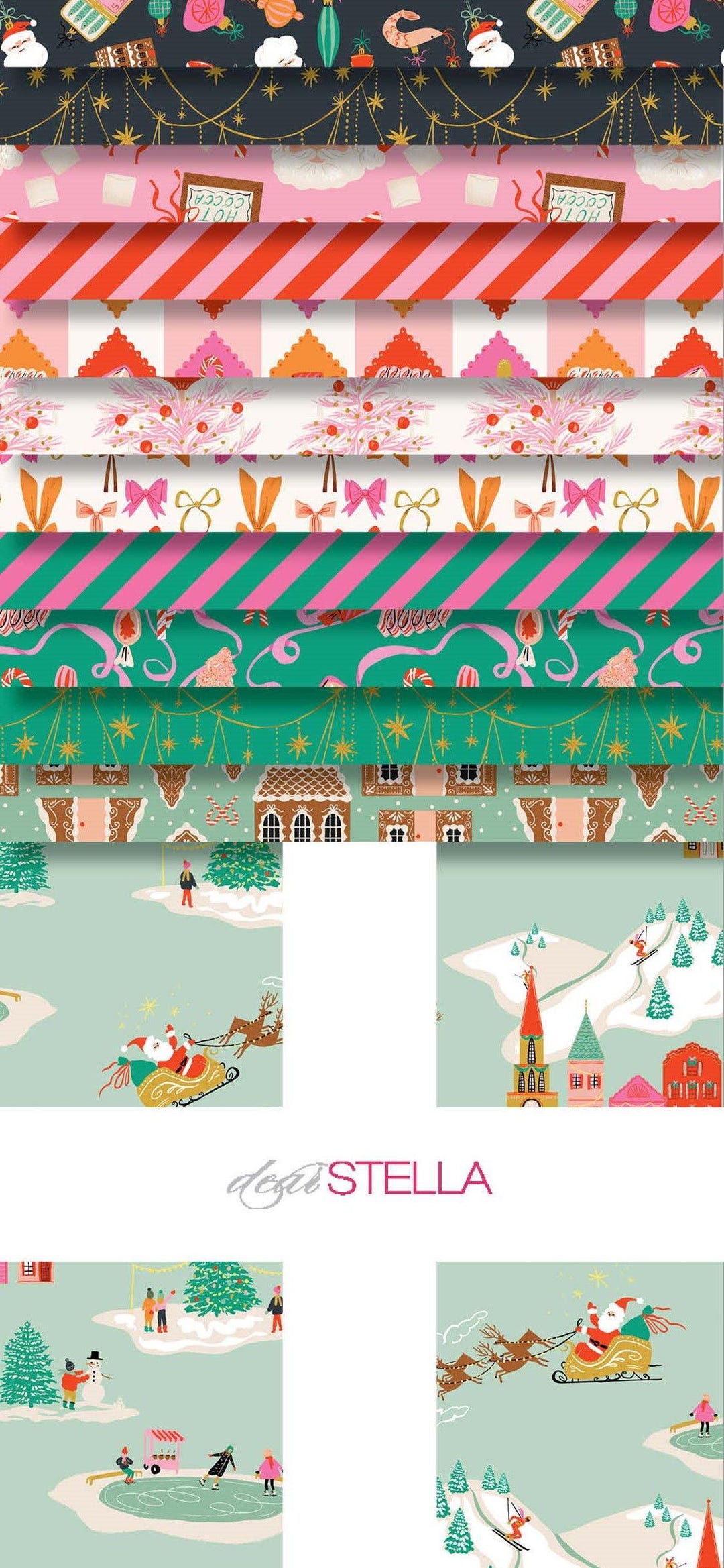 Dear Stella Holly Jolly Fabric Squares 10" X 10" CPSTELLA-SQUARE 42 ...