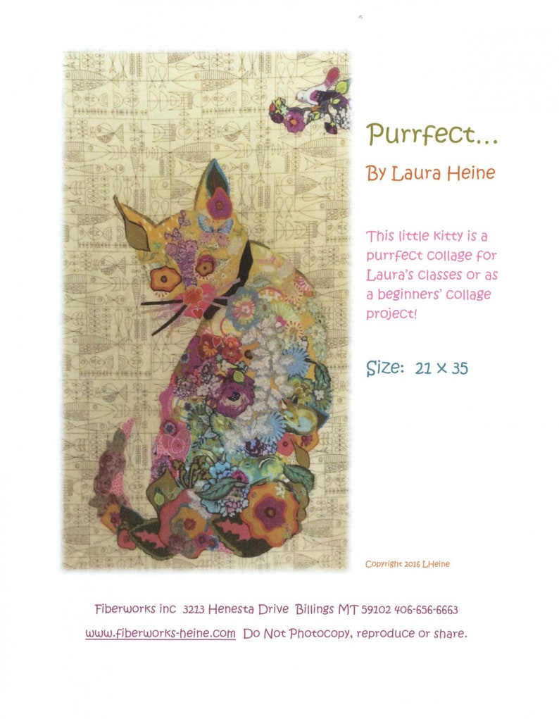 Purrfect Cat Collage Pattern by Laura Heine, LHFW PUR30 - Etsy