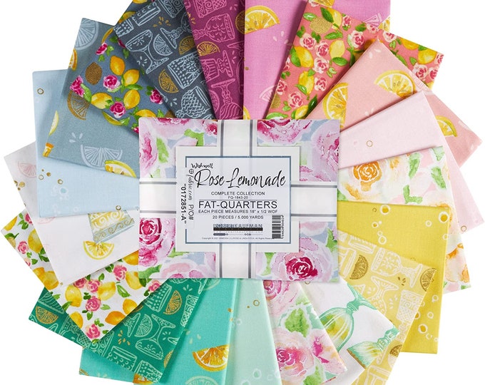 Rose Lemonade, Fat Quarter Bundle, 20pc, Wishwell, Robert Kaufman ...