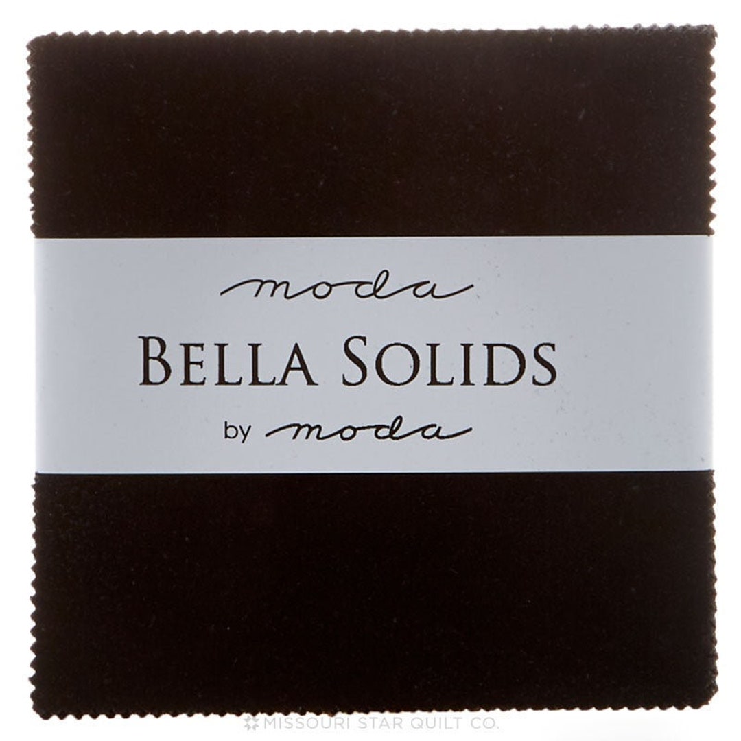 Bella Solids Black 5" Charm Pack, Moda Fabric, Precut Fabric Quilting ...