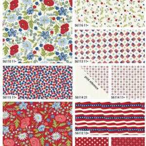Red, White and Bloom Fat Quarter Bundle, 25pc, Deb Strain for Moda ...