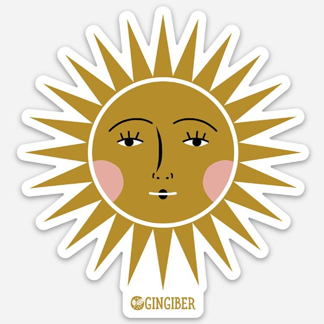 Sticker Sun, Die Cut Matte Vinyl Sticker, by Gingiber for Moda Fabrics ...