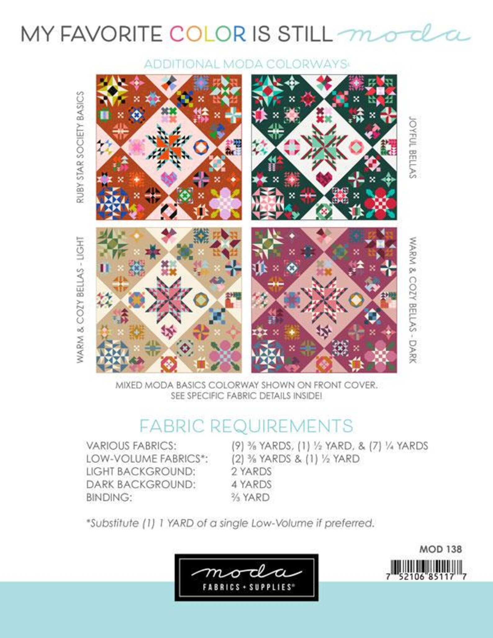 My Favorite Color is Still Moda Pattern, MOD 138 - Etsy