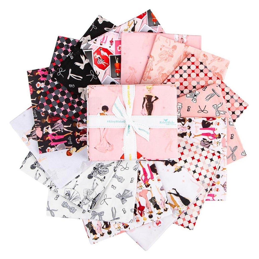 Riley Blake Barbie Vintage Fat Quarter Bundle, 15pc, Riley Blake Fabric ...