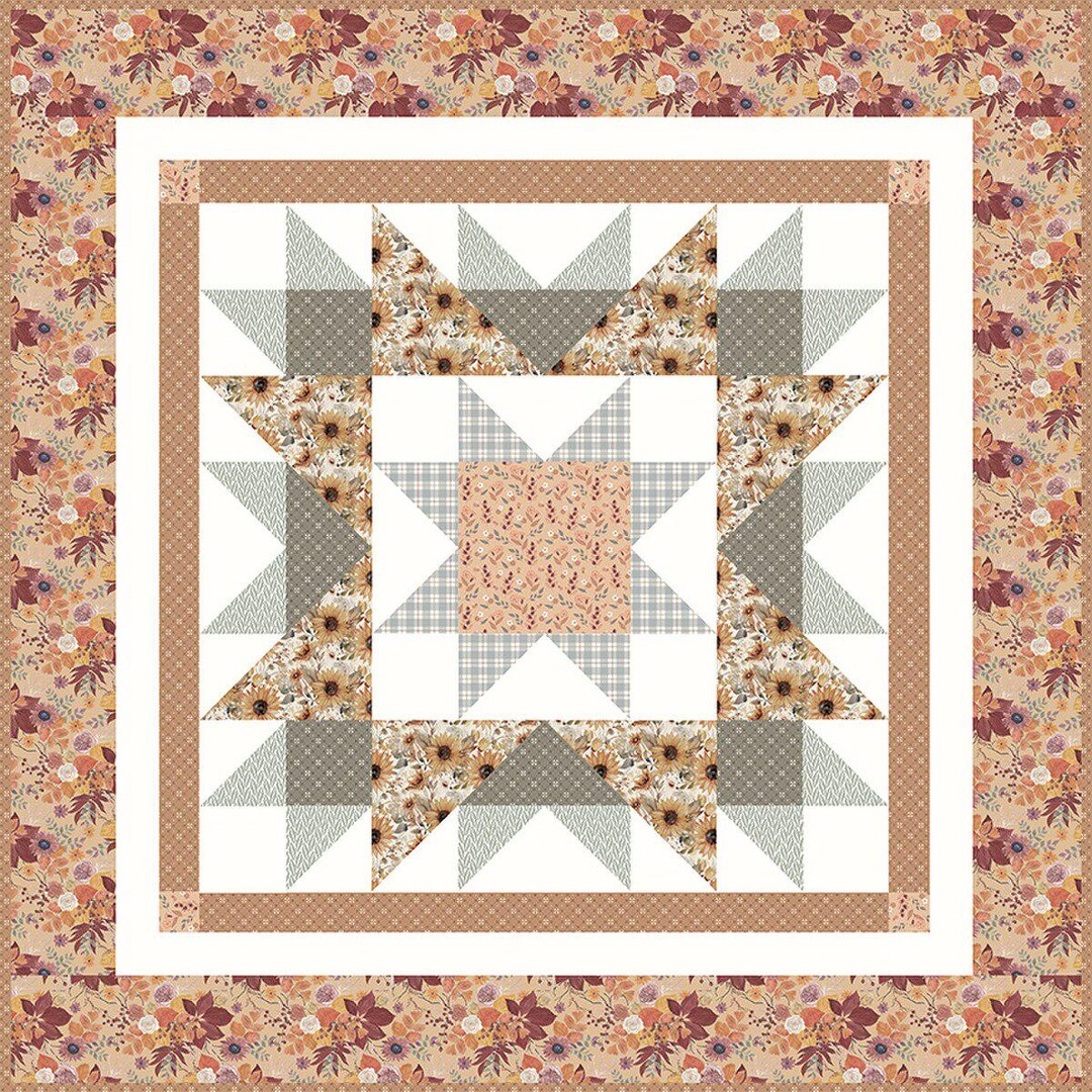 Riley Blake Evening Star Table Topper Kit, Modern Prairie, Star Quilt ...