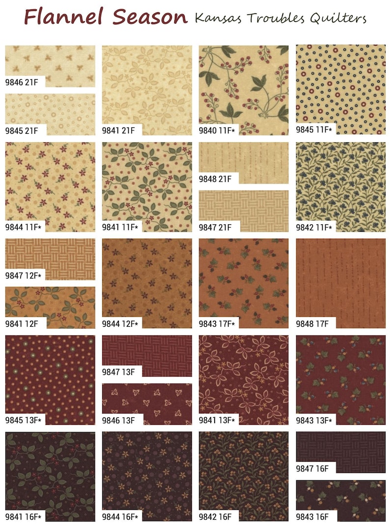 PRE-ORDER, Moda Flannel Season Fat Quarter Bundle, 40pc, Kansas ...